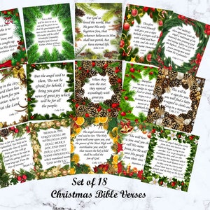 Christmas Bible Verse Print Christmas Scripture Cards Bible Study Cards ...