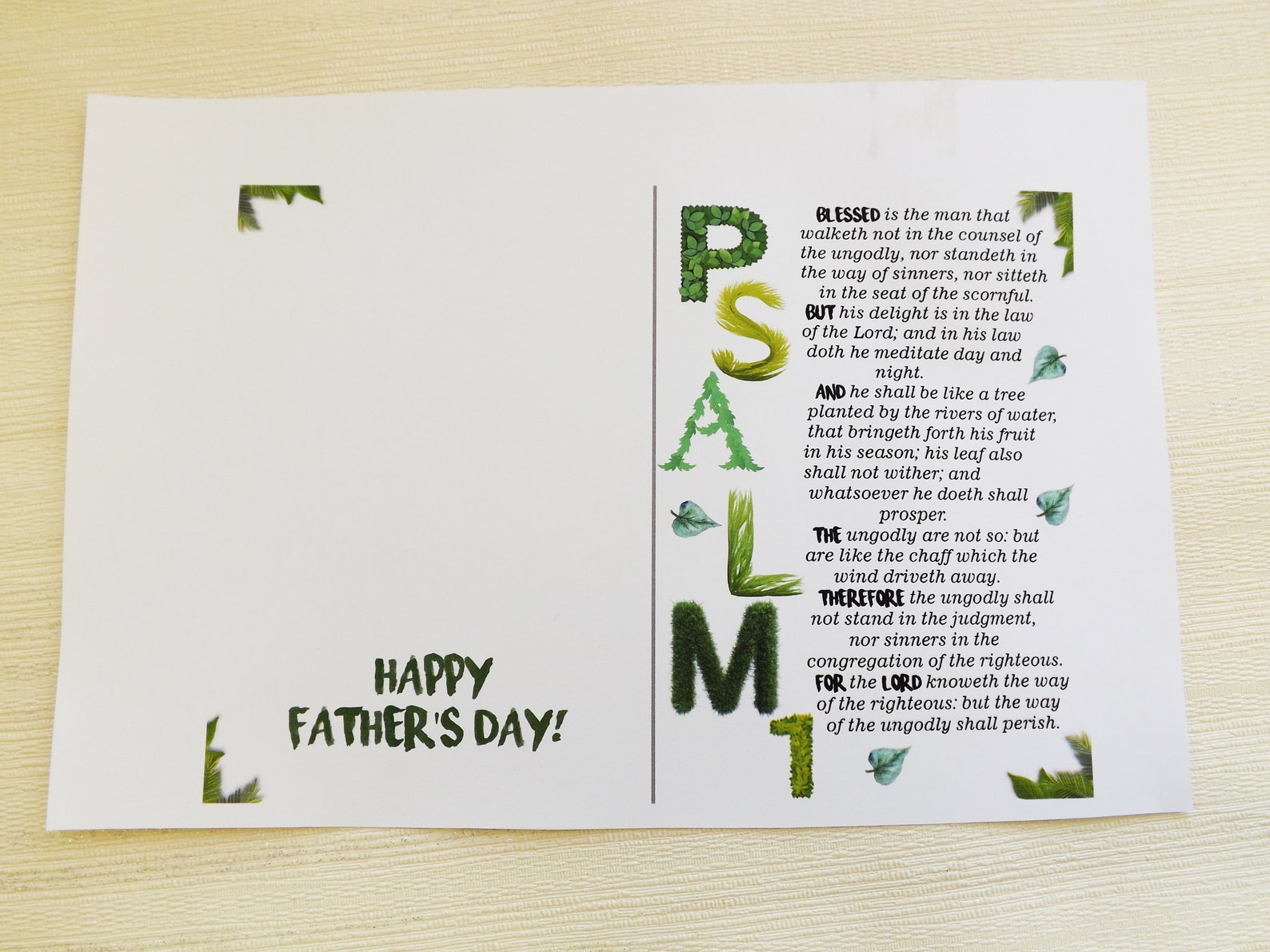 Christian Father's Day Card Printable Bible Verse Christian Fathers Day ...