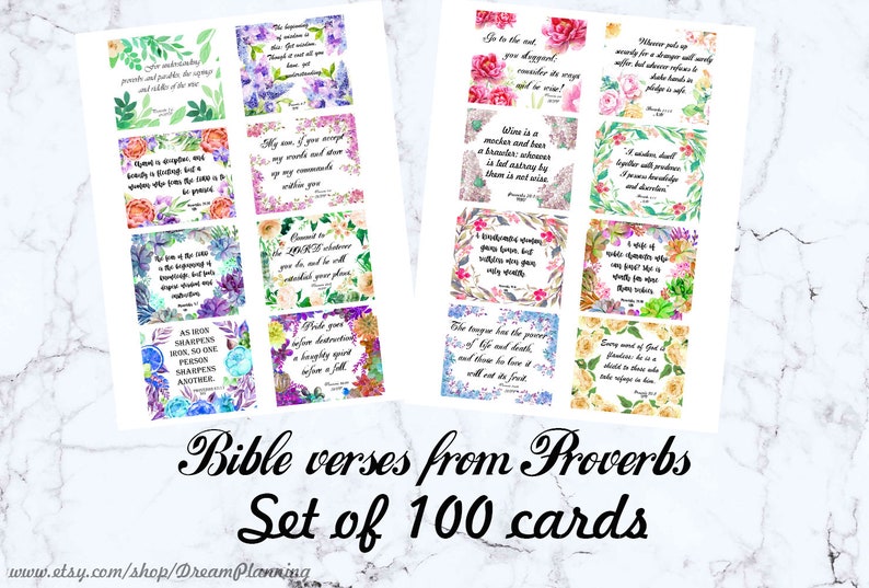 Bible Verse Cards Printable Bible Journaling Cards Scripture Cards ...