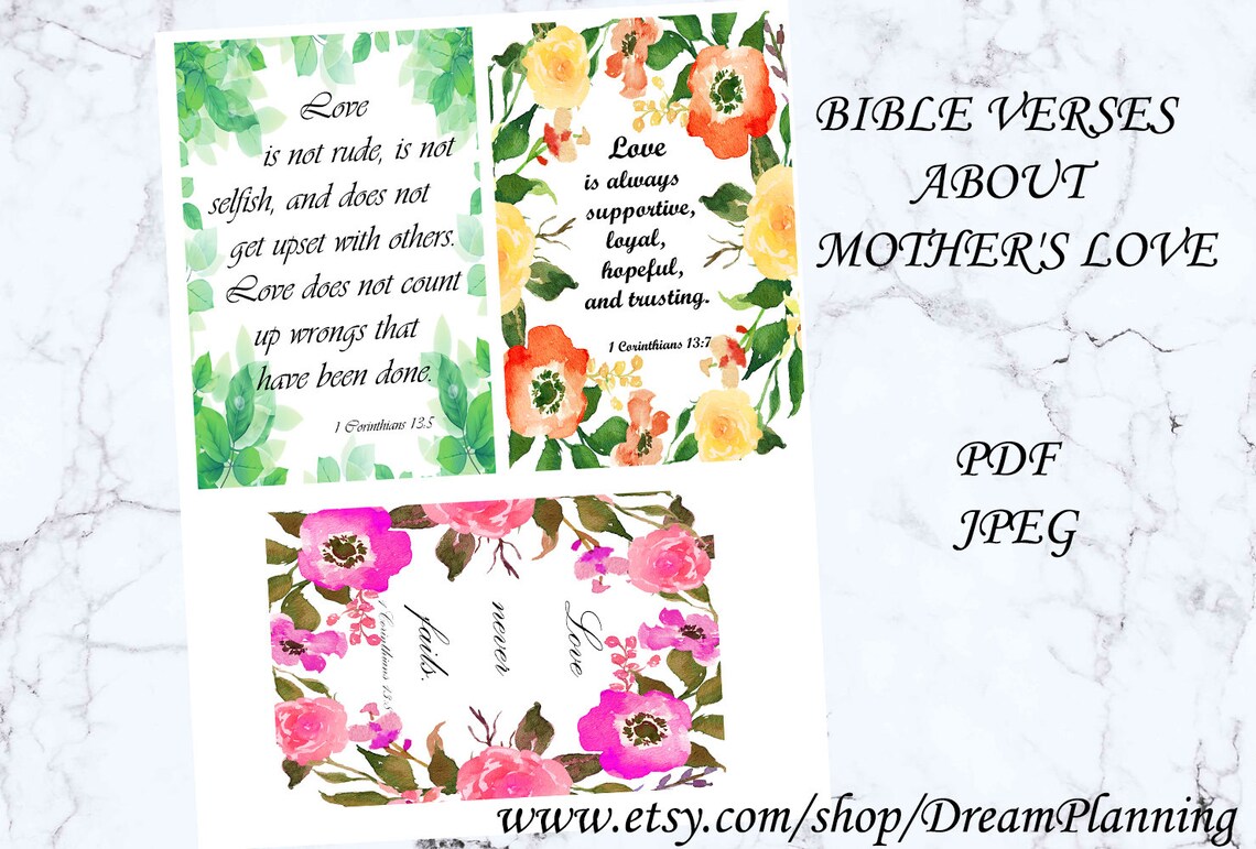 Mothers Day Bible Verses Cards Scripture Memory Cards Bible Journaling ...