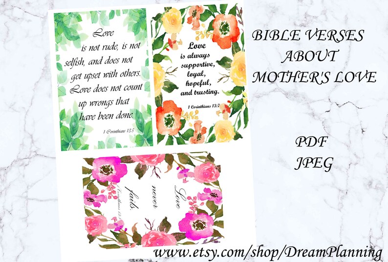 Mothers Day Bible Verses Cards Scripture Memory Cards Bible Journaling ...