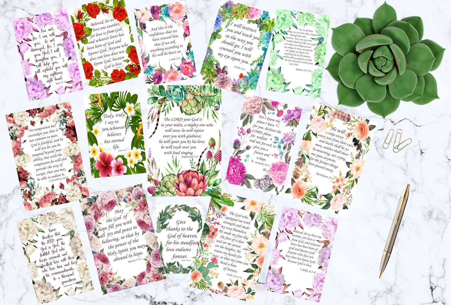 Scripture Cards Bible Verse Cards Bible Journaling Inspirational Cards ...