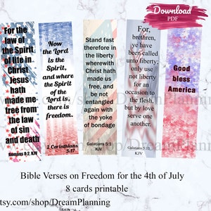 Independence Day Bible Verses Cards, Christian 4th of July Printable ...