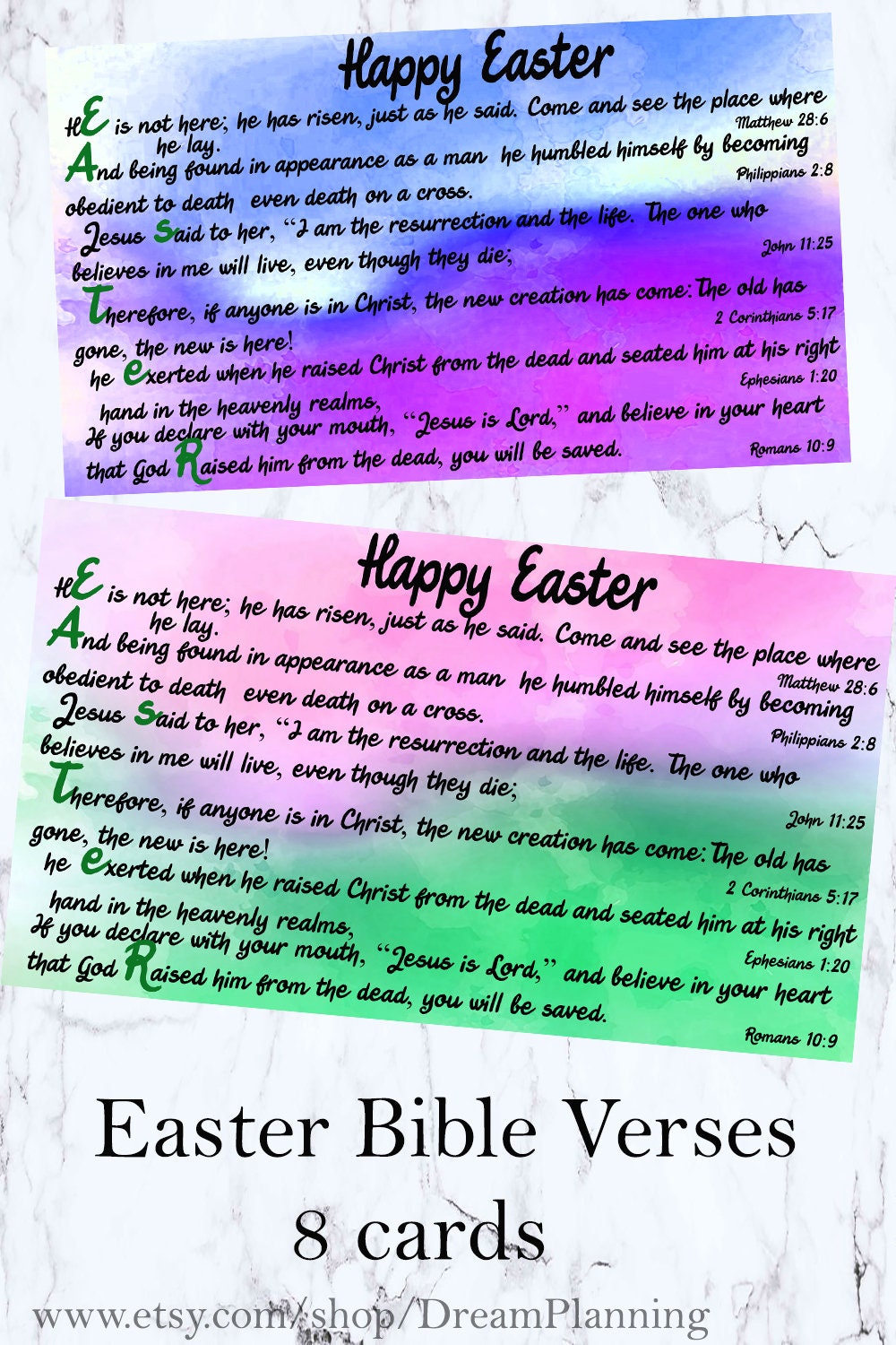Scripture Easter Cards, Easter Bible Verses Cards, Printable Easter ...