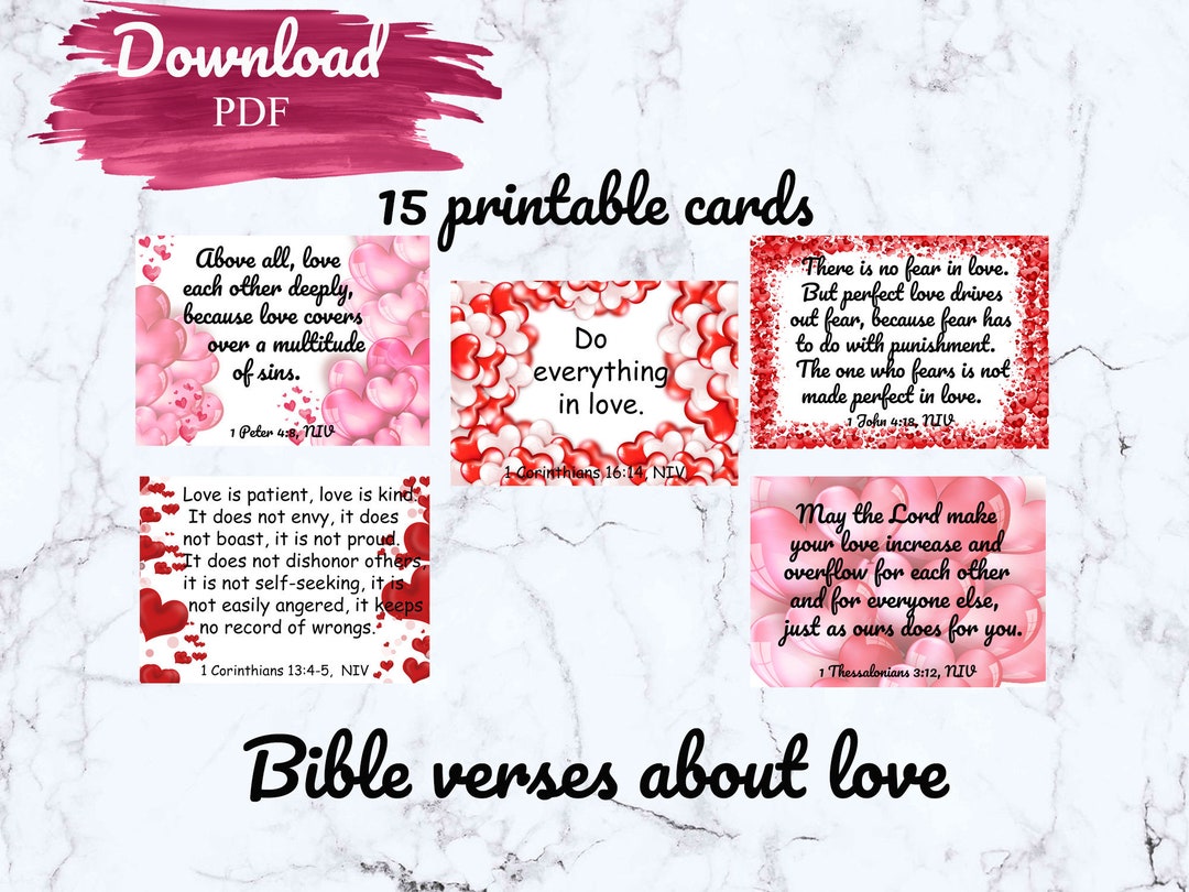 Valentine's Day Scripture Cards, Bible Verse Cards, Bible Verses About ...