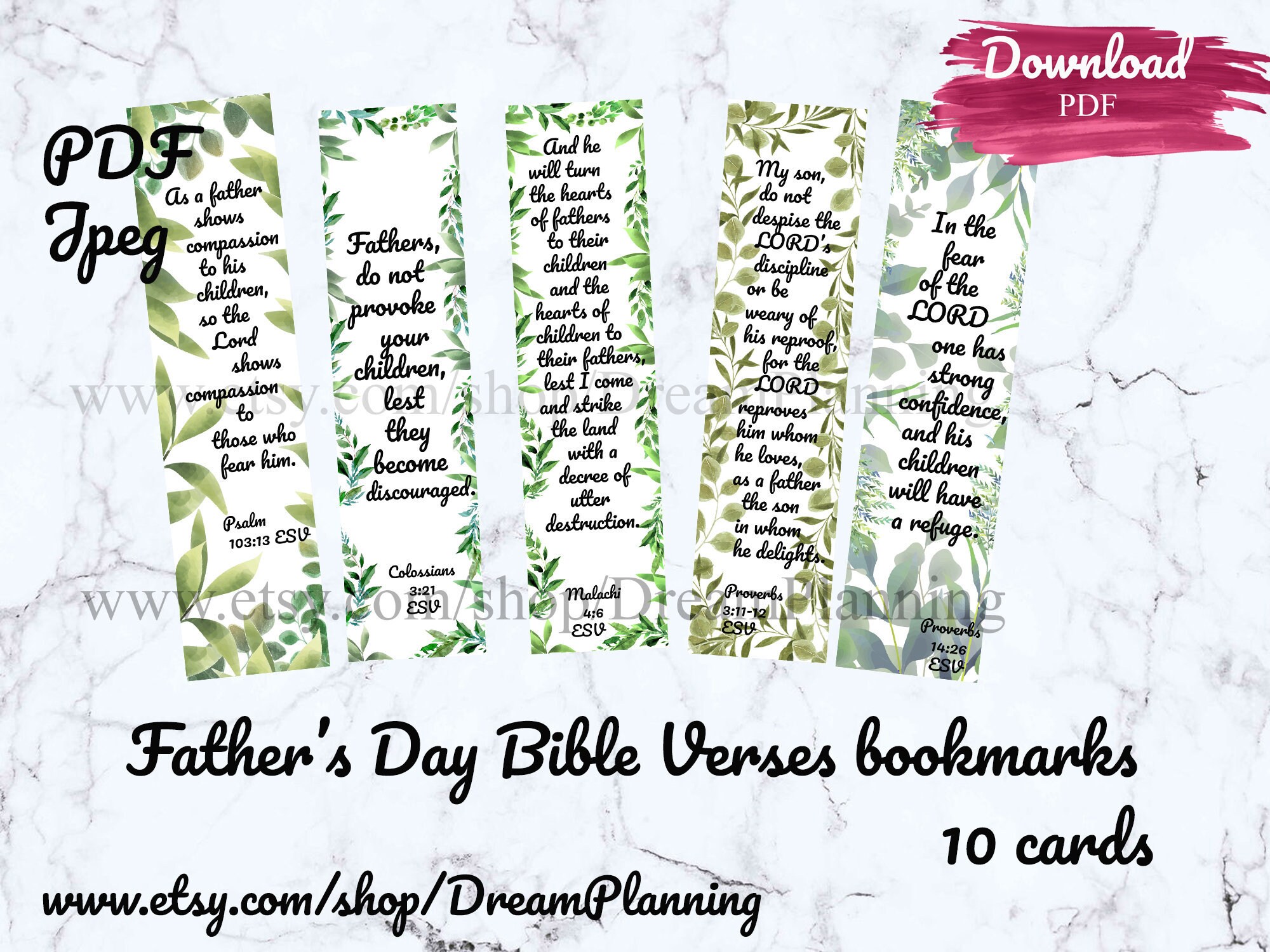 Father’s Day Bible Verses Bookmarks, Christian Fathers Day Card, Mens ...