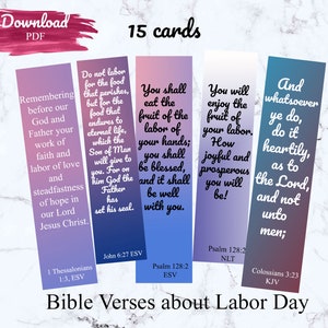 Labor Day Bible Verses Cards, Scripture Cards, Bible Verses Bookmarks ...