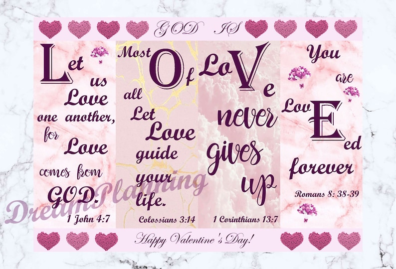 Bible Verse Valentine Card Christian Valentines Valentine's Day ...