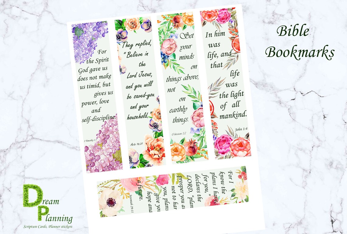 Bible Bookmarks Christian Bookmark Scripture Bookmark Bible - Etsy