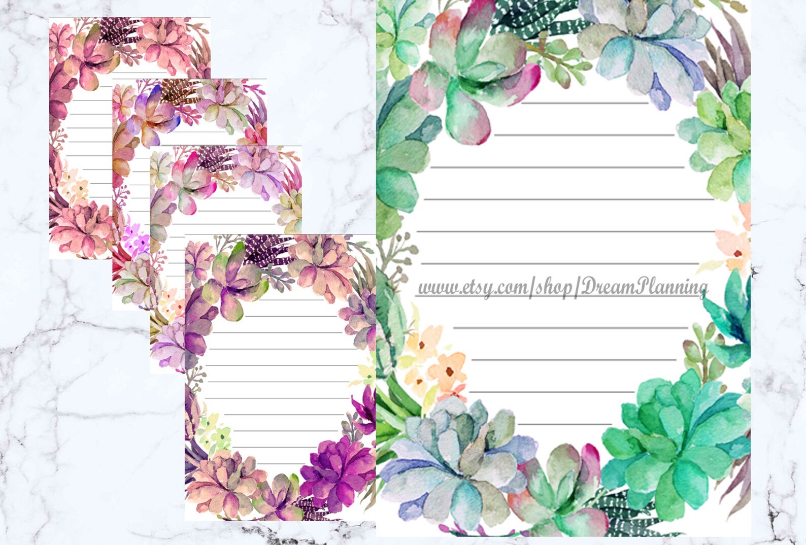 Printable Stationery, Floral Planner Pages, Lined Paper Journaling ...