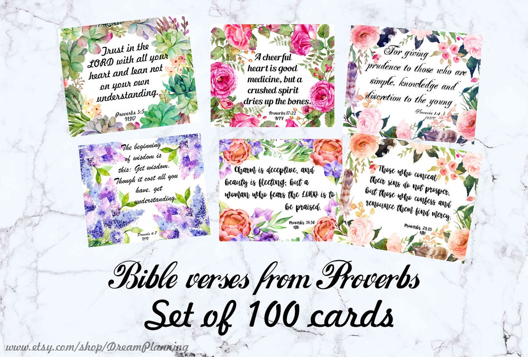 Bible Verse Cards Printable Bible Journaling Cards Scripture Cards ...
