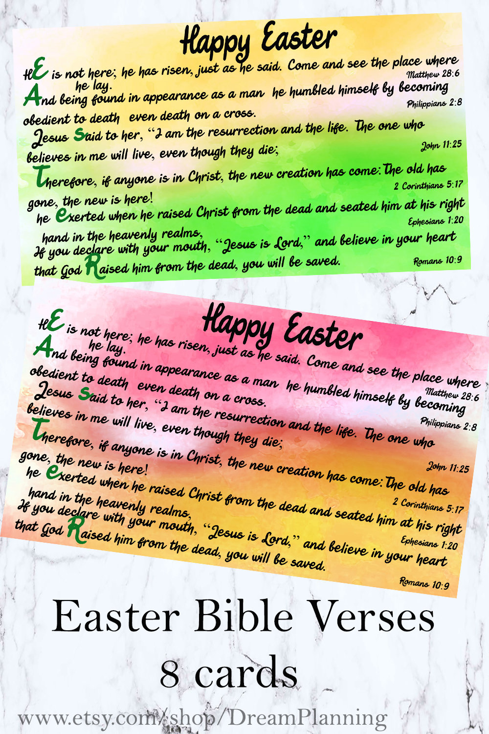 Scripture Easter Cards, Easter Bible Verses Cards, Printable Easter ...