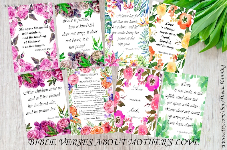 Mothers Day Bible Verses Cards Scripture Memory Cards Bible Journaling ...