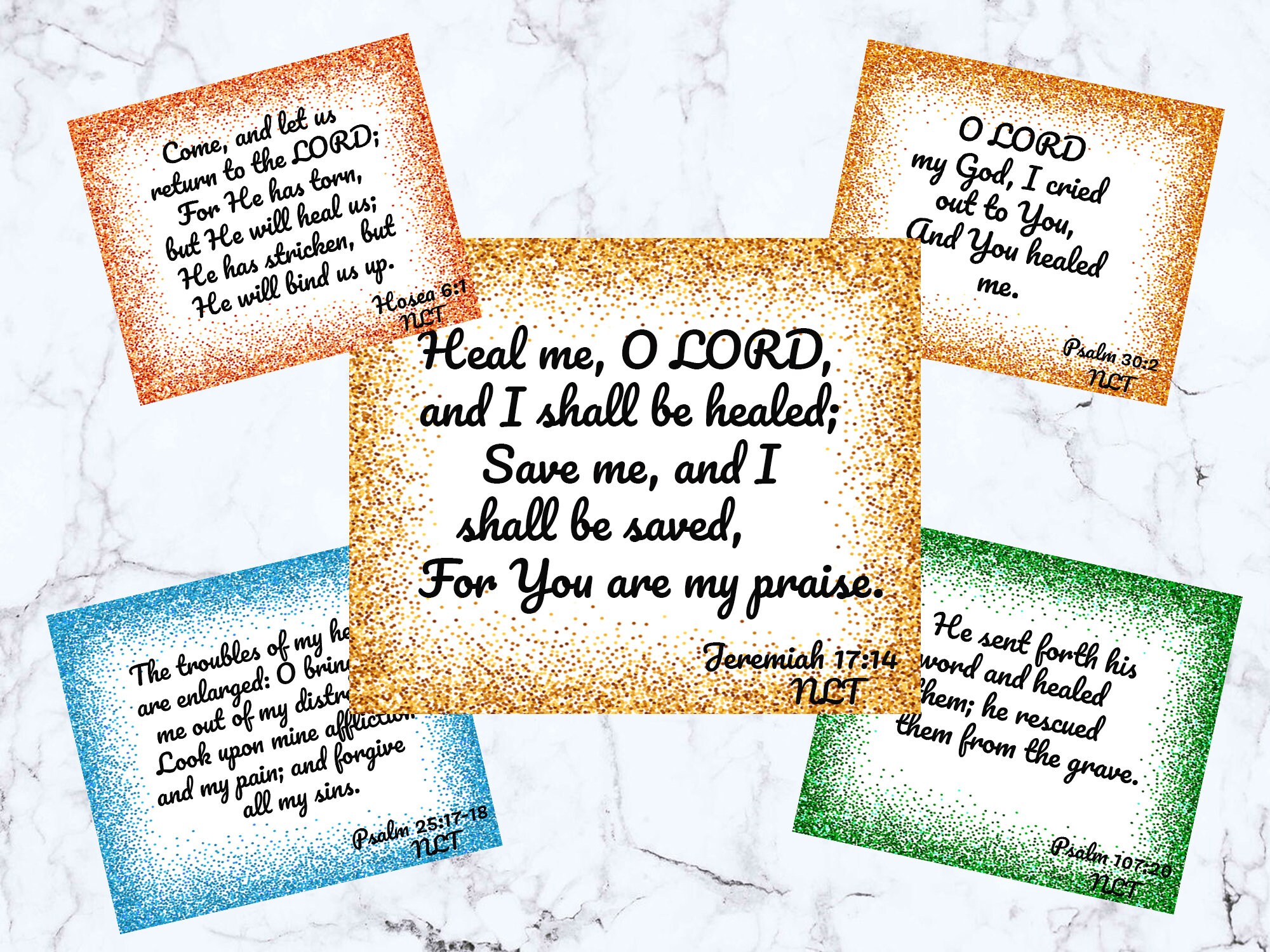 Healing Scriptures Cards, Bible Verses About Healing, Bible Verse Cards ...