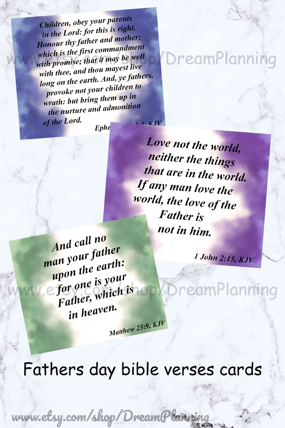 Fathers Day Bible Verse Cards, KJV Bible Cards, Mens Bible Verse Cards ...