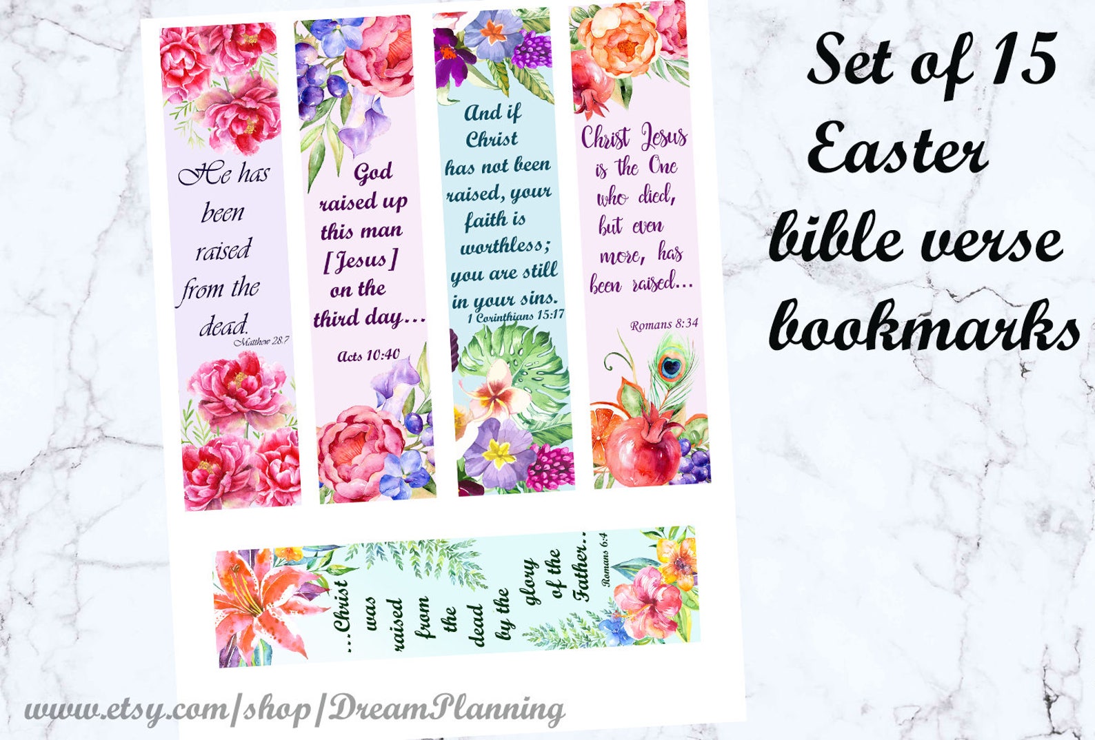 Easter Bible Verses Scripture Cards Bible Bookmark Scripture Memory ...