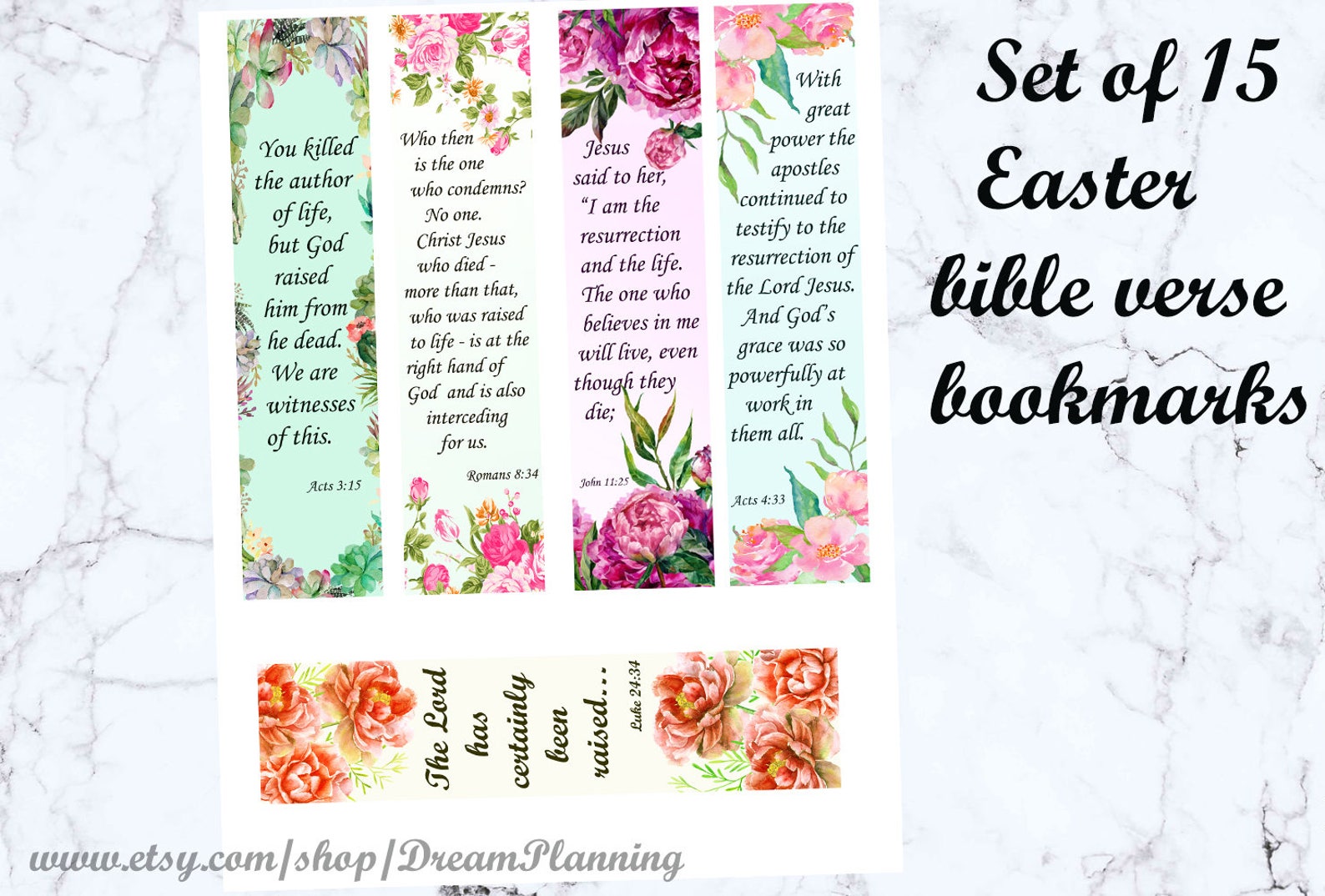 Easter Bible Verses Scripture Cards Bible Bookmark Scripture Memory ...