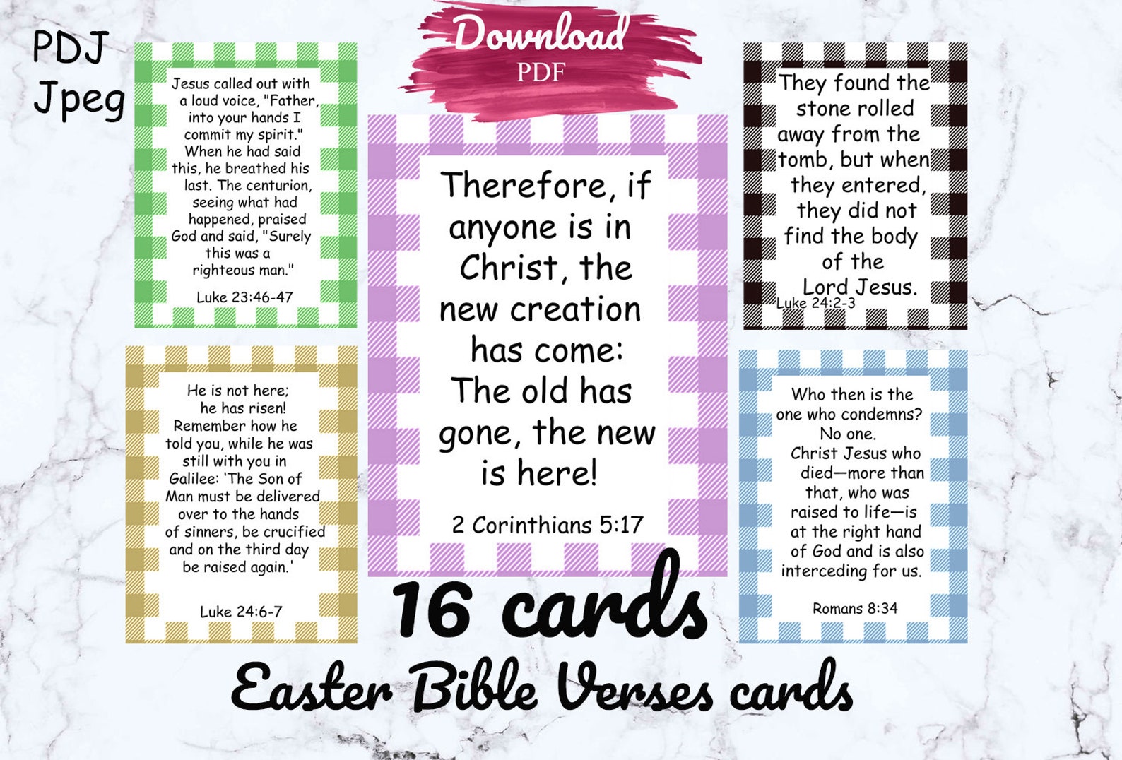 Easter Bible Verse Cards, Easter Christian Cards, Christian Bookmarks ...