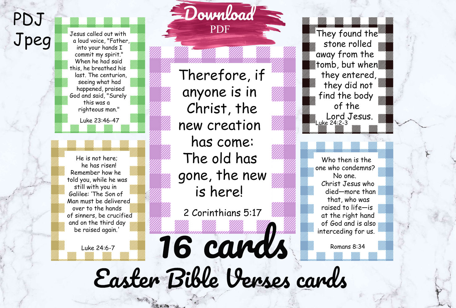 Easter Bible Verse Cards, Easter Christian Cards, Christian Bookmarks ...