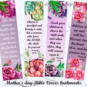 Mother's Day Bible Verses Bookmarks Christian Mother Day Bible ...