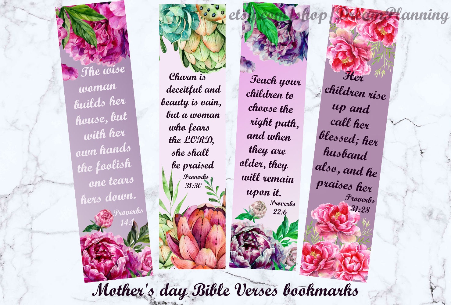 Mother's Day Bible Verses Bookmarks Christian Mother Day Bible ...