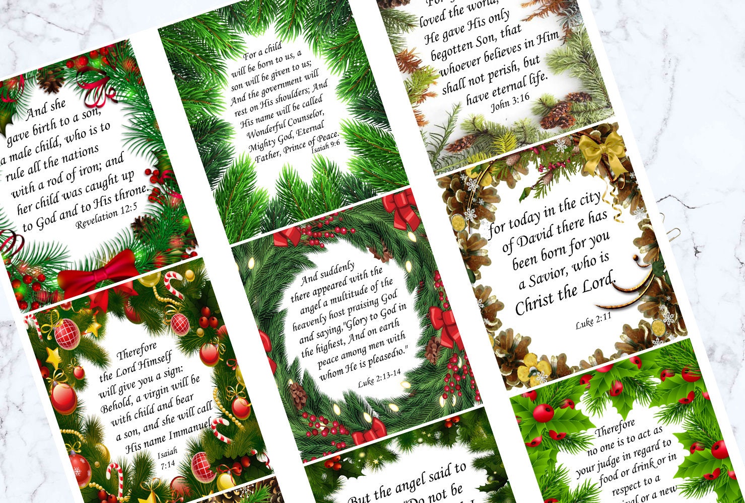 Christmas Bible Verse Print Christmas Scripture Cards Bible - Etsy