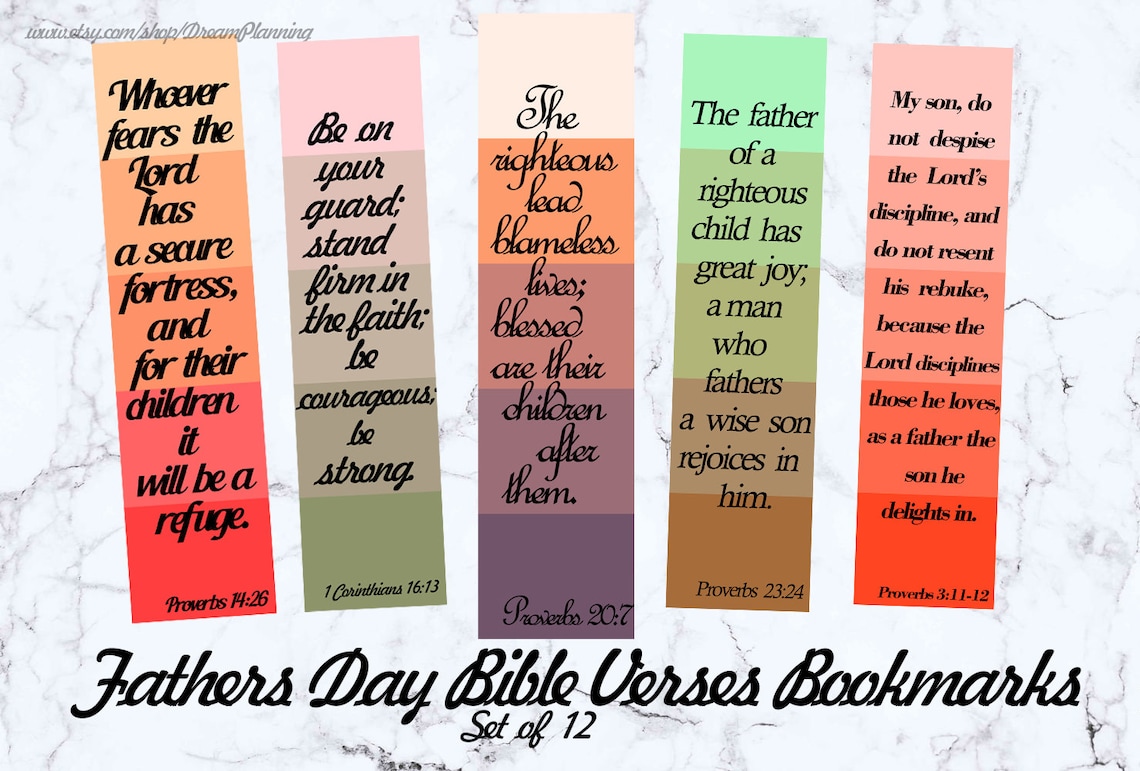 Christian Father's Day Bookmarks Christian Bookmarks Printable Bible ...