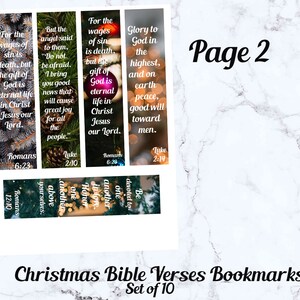 Christmas Bible Verses Bookamrks Christmas Scripture Cards Christmas ...