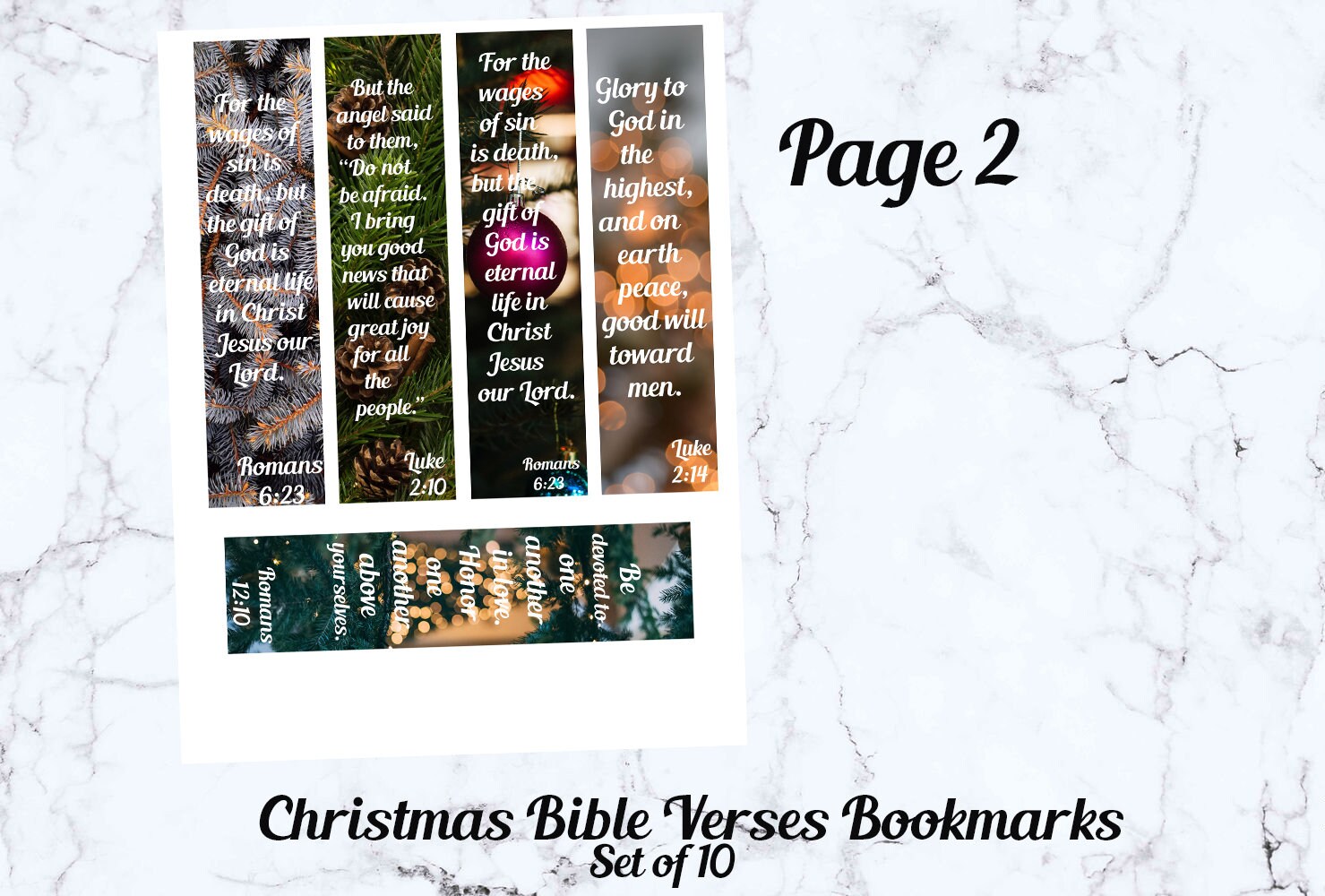 Christmas Bible Verses Bookamrks Christmas Scripture Cards Christmas ...