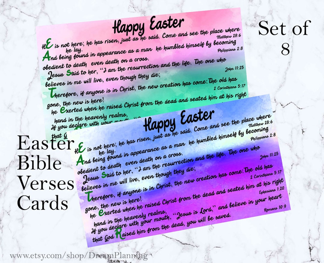 Scripture Easter Cards, Easter Bible Verses Cards, Printable Easter ...