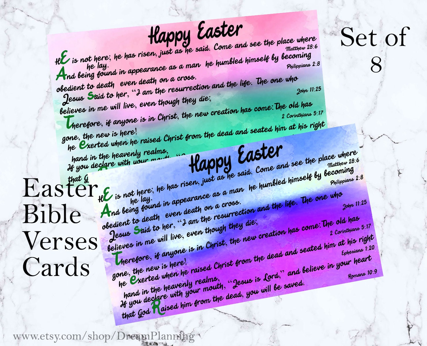 Scripture Easter Cards, Easter Bible Verses Cards, Printable Easter ...