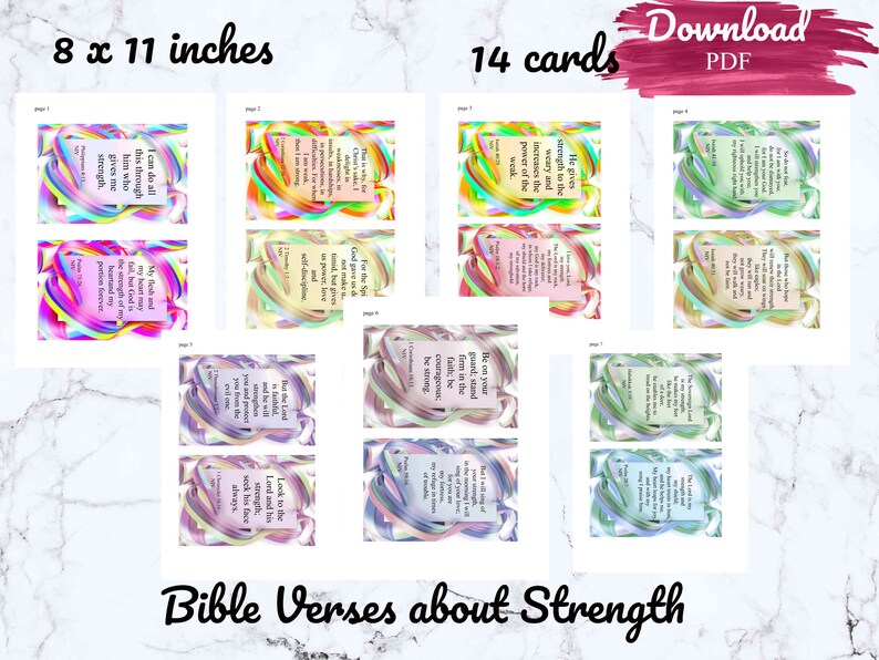 Bible Verses Cards Bible Verses About Strength Printable - Etsy