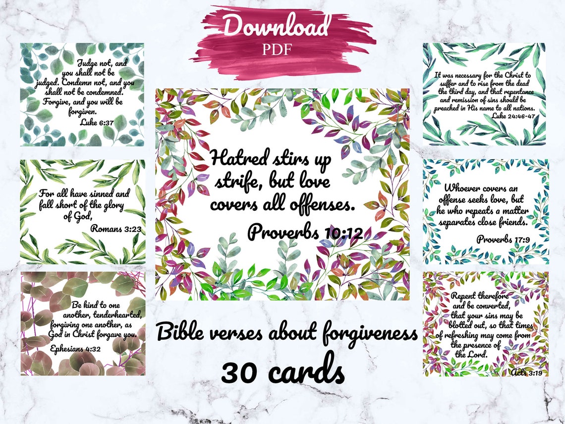 Scripture Cards, Bible Verses About Forgiveness, Bible Verses Cards ...
