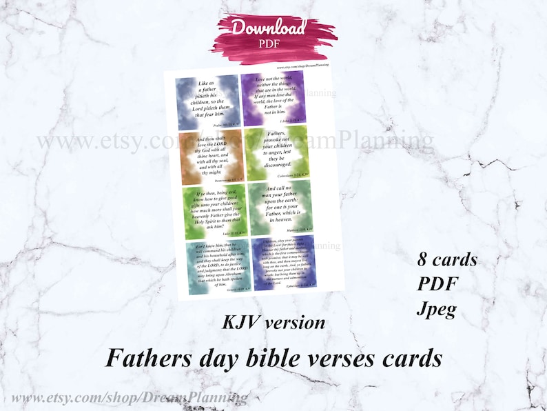 Father’s Day Bible Verse Cards, KJV Bible Cards, Mens Bible Verse Cards ...