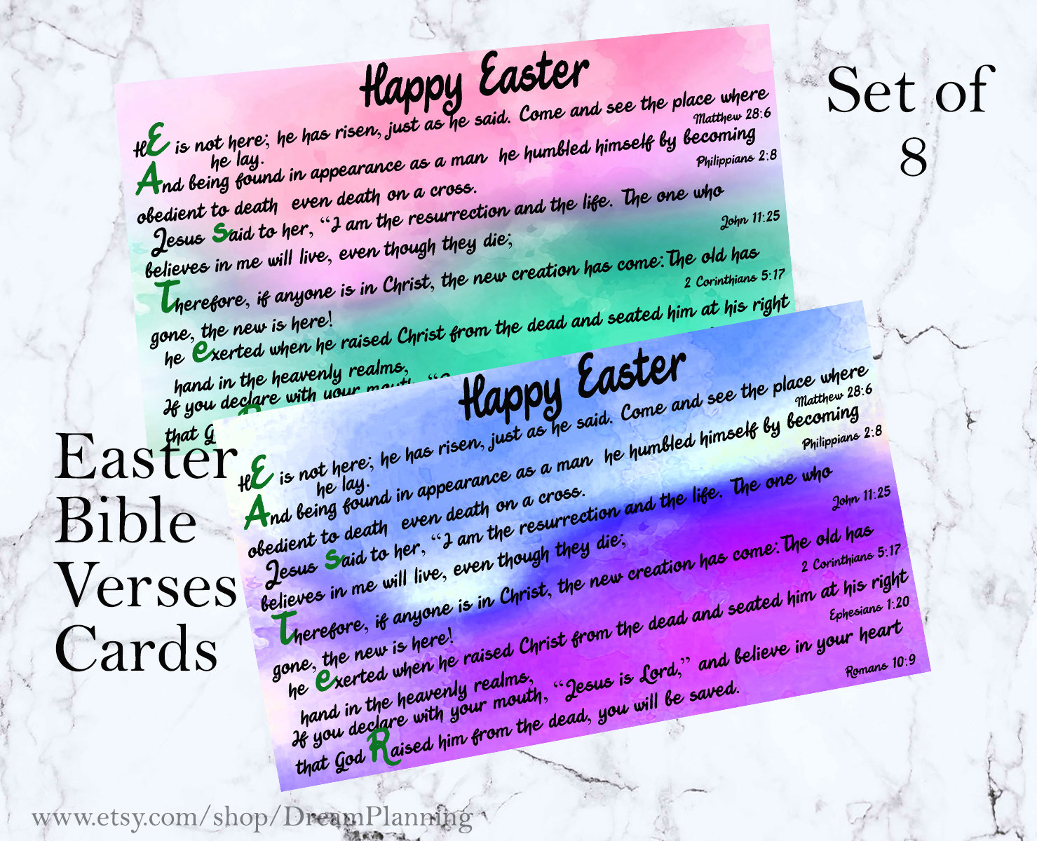 Scripture Easter Cards, Easter Bible Verses Cards, Printable Easter ...