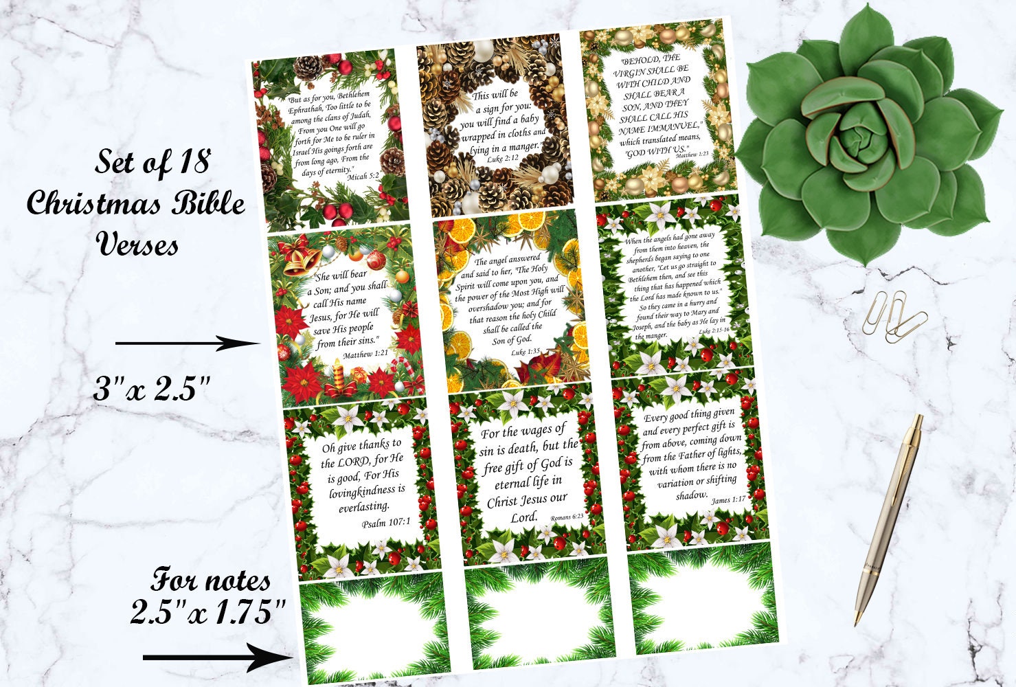Christmas Bible Verse Print Christmas Scripture Cards Bible - Etsy