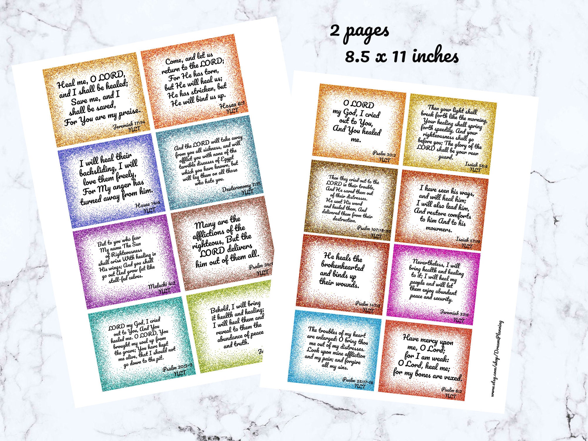 Healing Scriptures Cards, Bible Verses About Healing, Bible Verse Cards ...