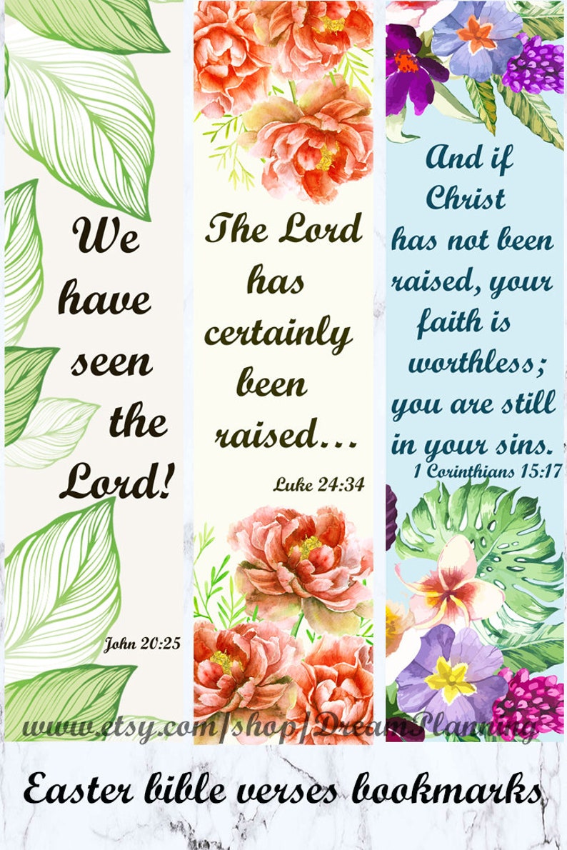 Easter Bible Verses Scripture Cards Bible Bookmark Scripture Memory ...