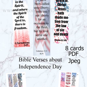 Independence Day Bible Verses Cards, Christian 4th of July Printable ...