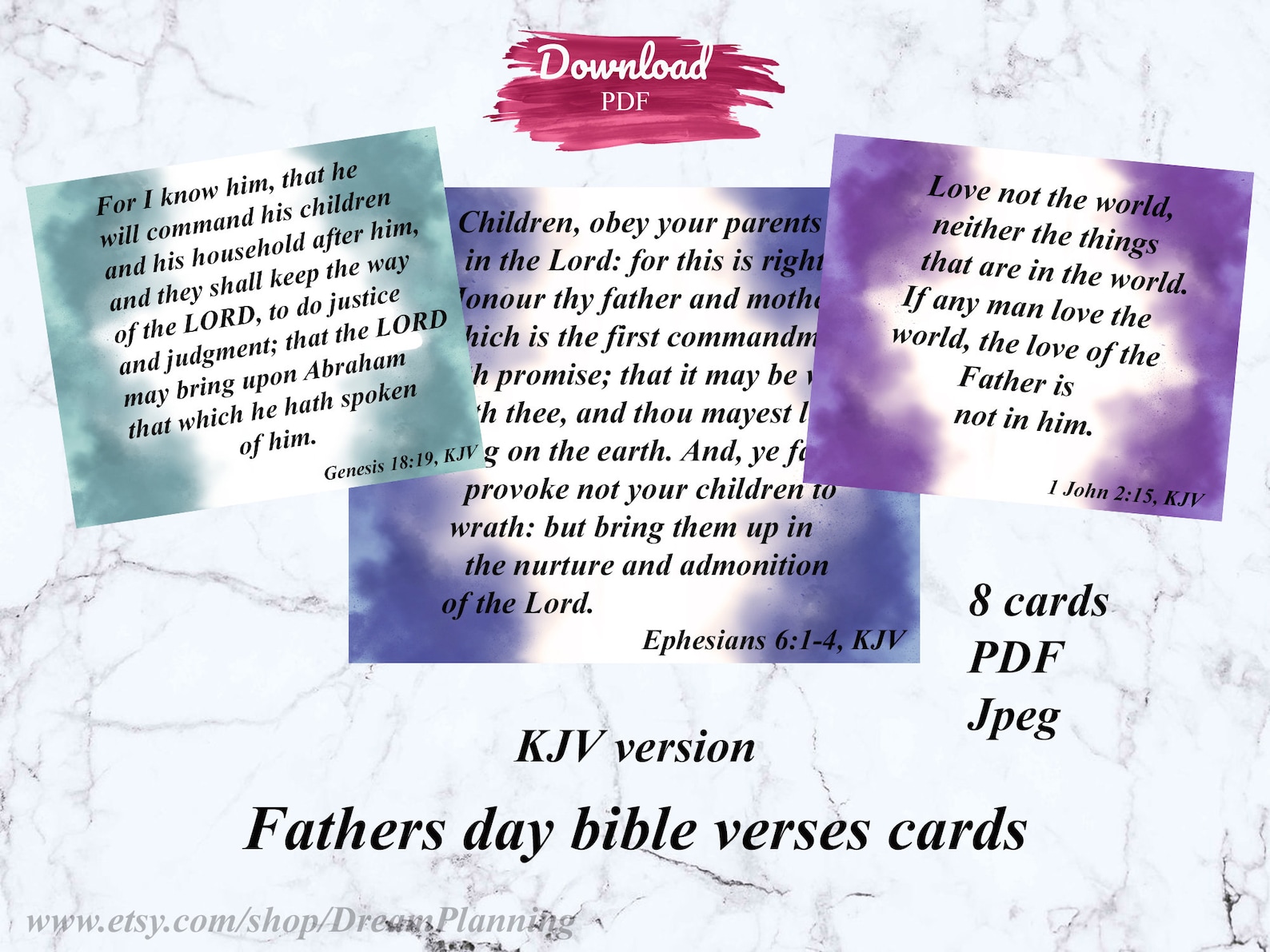 Father’s Day Bible Verse Cards, KJV Bible Cards, Mens Bible Verse Cards ...