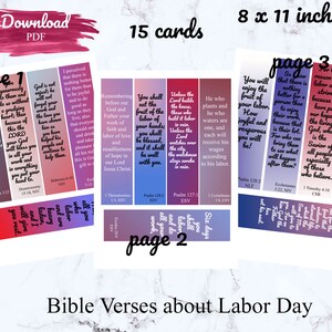 Labor Day Bible Verses Cards, Scripture Cards, Bible Verses Bookmarks ...