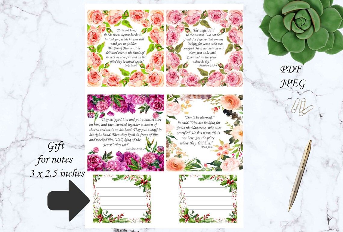 Easter Bible Verse Cards Easter Scripture Card Christian Easter Print ...