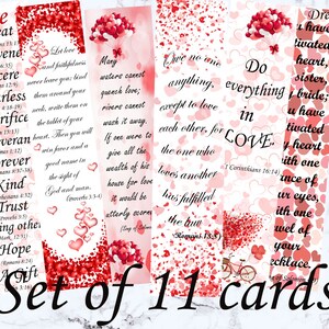 Valentine's Day Scripture Cards Valentine's Day Bookmarks Bible Memory ...