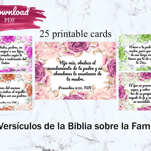 Spanish Bible Scripture Cards - Etsy