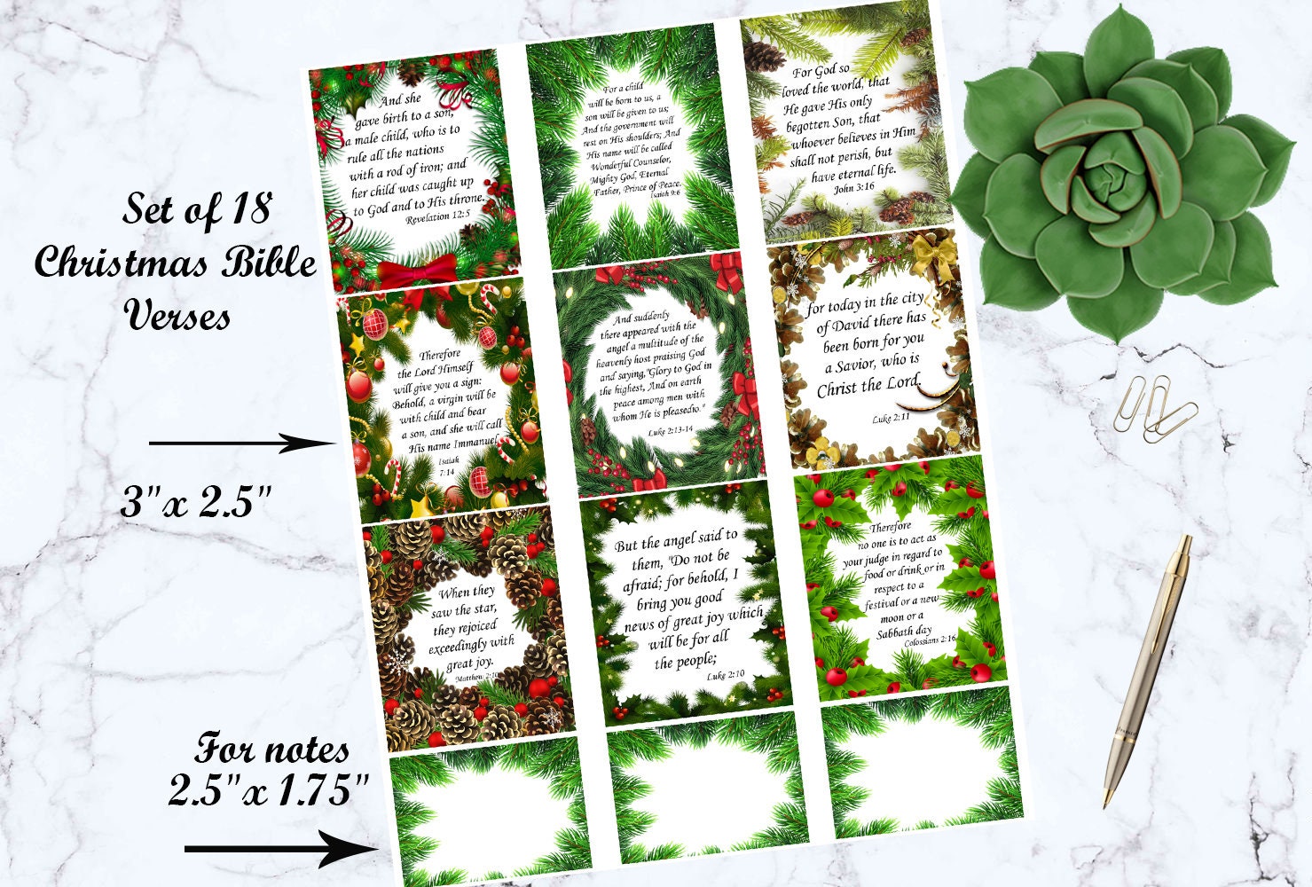 Christmas Bible Verse Print Christmas Scripture Cards Bible - Etsy