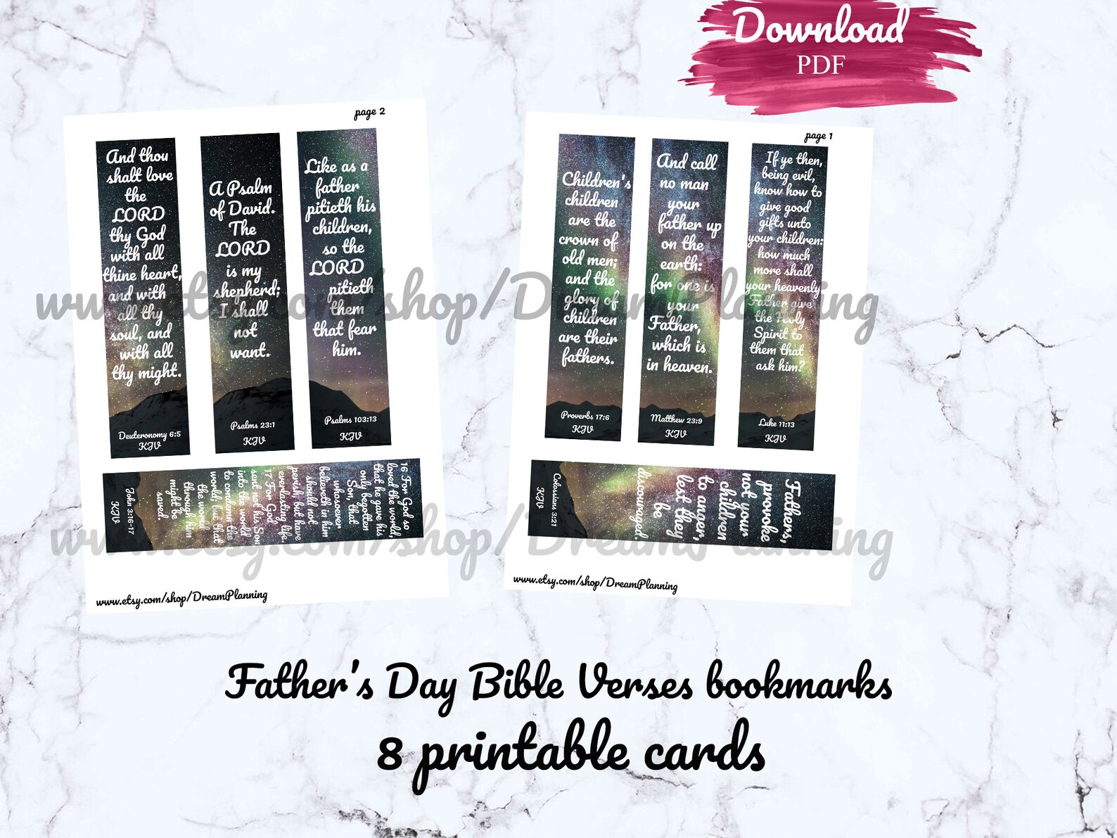 Father’s Day Bible Verses Bookmarks, KJV Bible Study, Christian Fathers ...