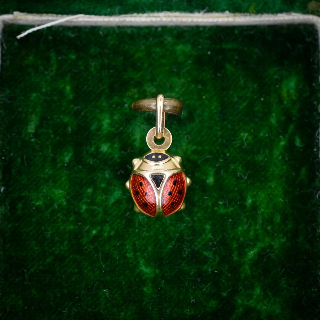 Vintage Ladybug Ladybird Enamel 9ct Gold Charm Pendant - Etsy