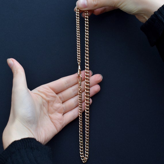 Antique 9ct Gold Graduated Double Dog Clip Curb Link … - Gem