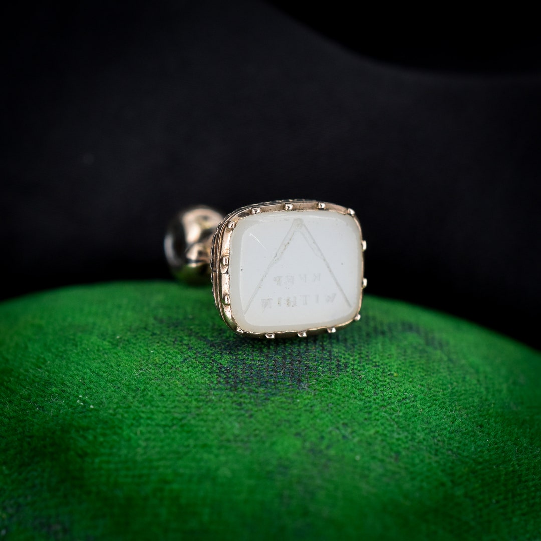 Antique Georgian 'keep Within Compass' Chalcedony Gold Ornate Fob Seal ...