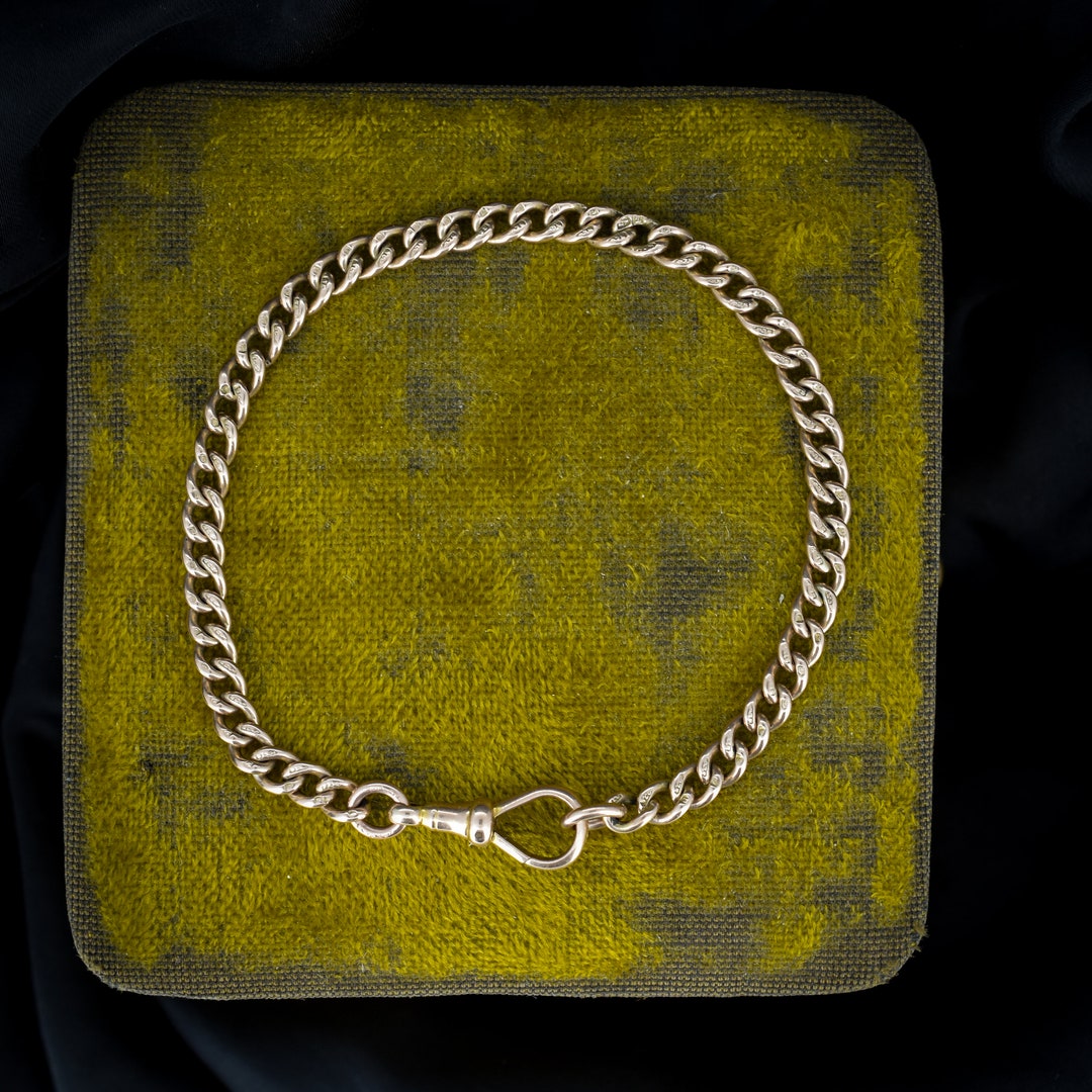 Antique Curb 9ct Gold Bracelet With Dog Clip Fastener 7.5 Chester 1911 ...